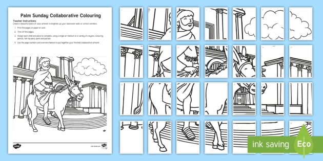 Palm Sunday Collaborative Colouring Activity Pack