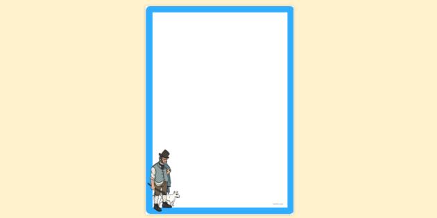 Simple Blank Bill Sykes Page Border | Page Borders | Twinkl