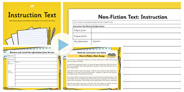 Instruction Text Read Record and Present Information UKS2 Lesson Pack