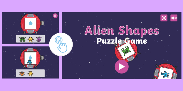 👉 Interactive Alien Shapes Puzzle Game | Twinkl Go!