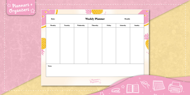 Weekly Planner | Summer Fruits (teacher made)