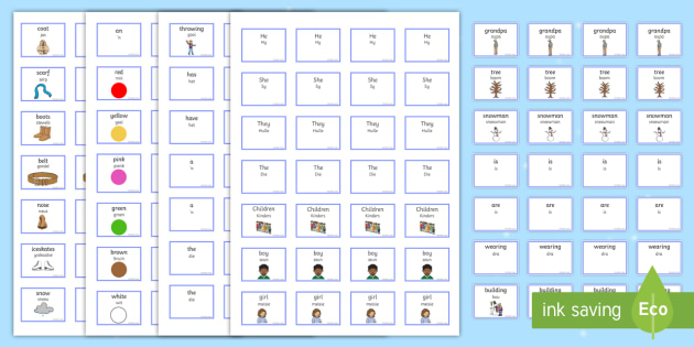 Winter Pictures with Matching Sentence Building Cards English/Afrikaans