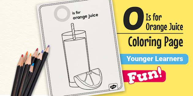 coloring page orange juice