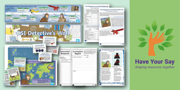 The Disappearance of Amelia Earhart CSI Pack (teacher made)