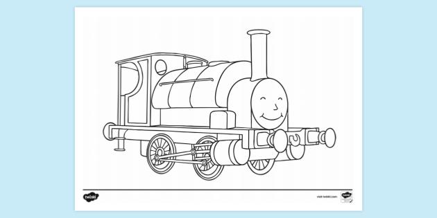 FREE! - Small Engine with Face Colouring | Colouring Sheets