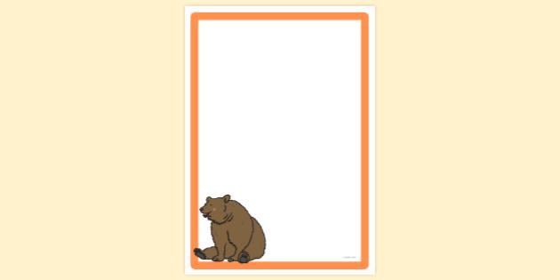 FREE! - Simple Blank Happy Bear Page Border | Page Borders | Twinkl