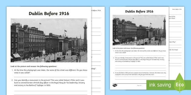 * NEW * Dublin before 1916 Picture Study and Response Activity