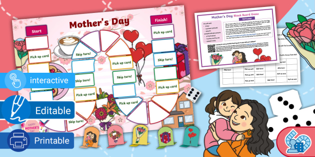 Personalised Mother's Day Board Game - Blank and Editable
