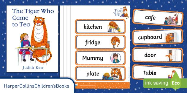 'The Tiger Who Came to Tea' Word Cards Ages 5-7 - Twinkl