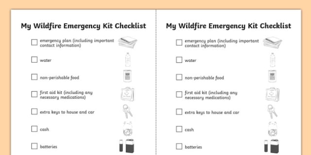 Alberta's Wildfire Wildfire Emergency Kit Checklist