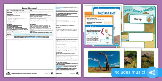 * NEW * EYFS PE Dance Dinosaurs Lesson 3: Dinosaur Dance Motifs