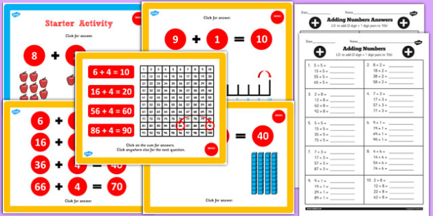 Year 2 Adding 2 Numbers and Ones Pairs and Bonds to 10 Lesson