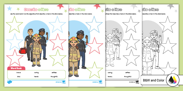 FREE Patriot Day Describe a Hero Activity (teacher made)