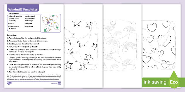 Windmill Templates - Pinwheels - Primary Resources