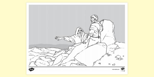Temptation of Jesus Colouring Page for Kids