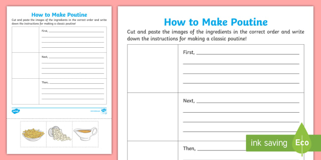 How to Make Poutine Worksheet / Worksheet (teacher made)