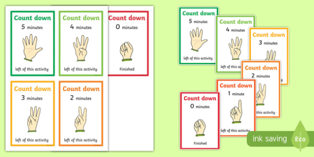 Count Down Cards Colour Coded (teacher made)