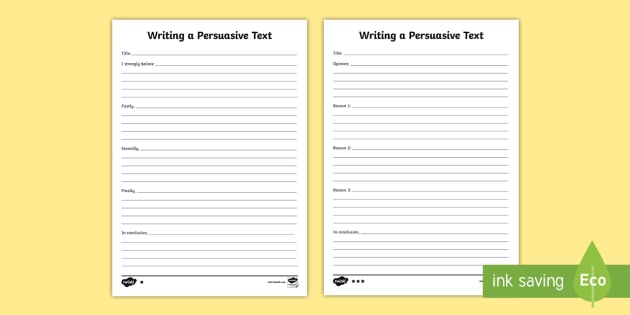 Persuasive Differentiated Writing Frames (teacher made)