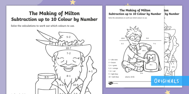 The Making of Milton Subtraction Colour by Number