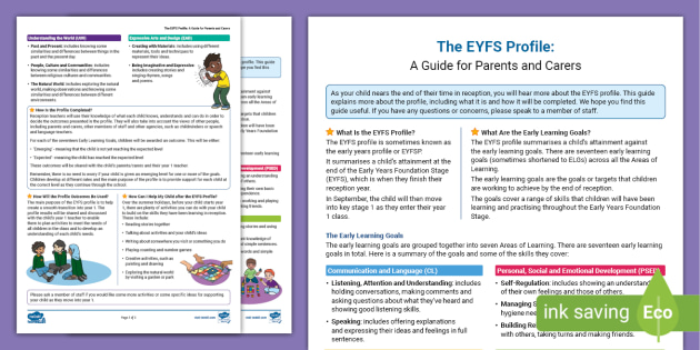 The EYFS Profile: A Guide for Parents and Carers