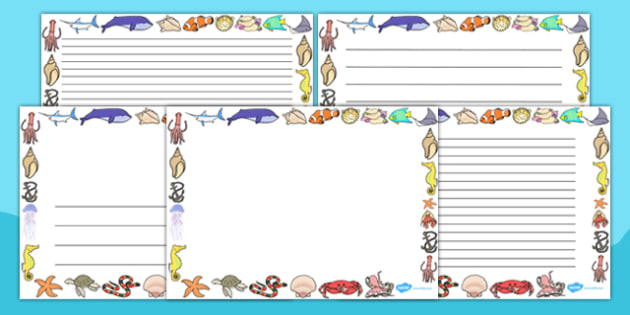 Under the Sea Page Borders Landscape (teacher made)