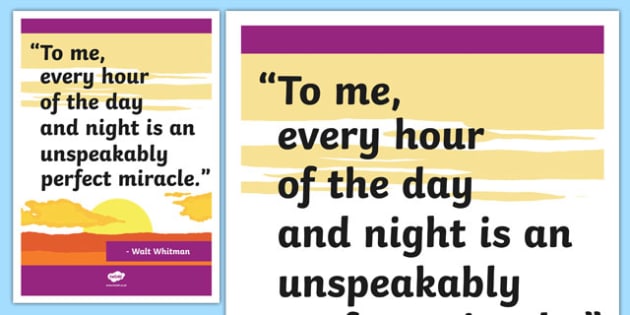 Whitman Inspirational Classroom Quote Display Poster