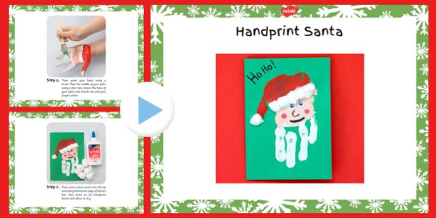 Handprint Santa Card - Christmas Craft PowerPoint