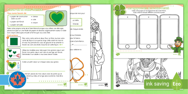 FREE St. Patrick's Day Primary Activity Pack French