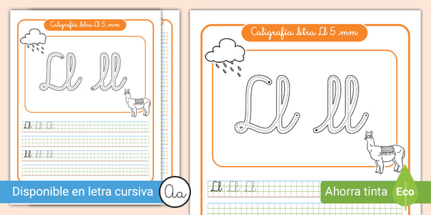 Hojas De Trabajo De La Letra Ll
