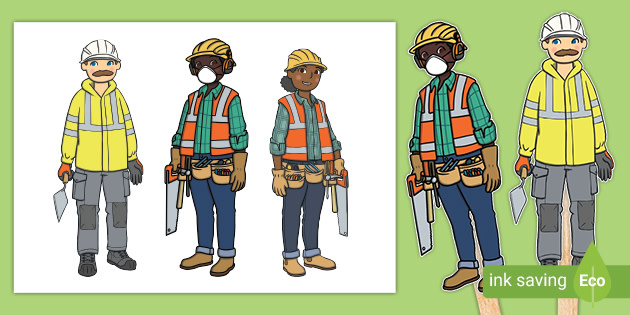 Builder Stick Puppets (teacher made)