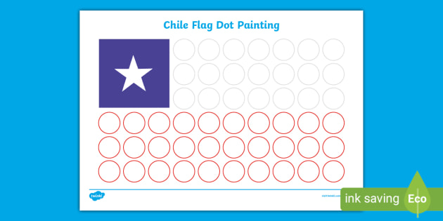 FREE! - Chile Flag Dot Painting Worksheet (teacher made)