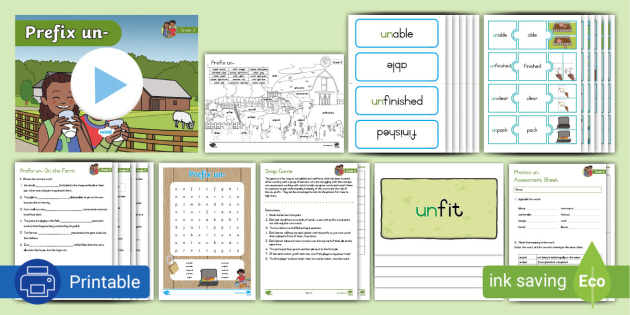 Words With Un- | Resource Pack | South Africa (teacher made)