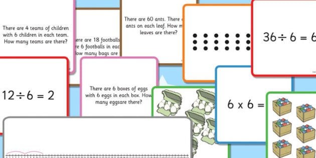 Times and Divide Card Games x6 (teacher made)