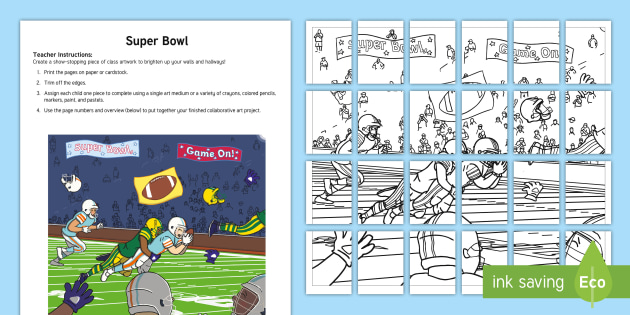 Super Bowl Collaborative Art | Twinkl Resources
