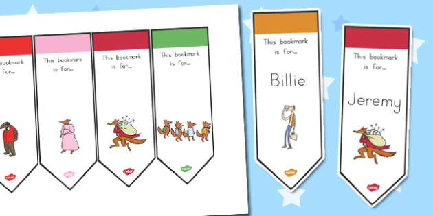 Editable Bookmarks to Support Teaching on Fantastic Mr. Fox