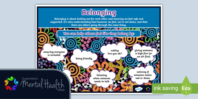 FREE! - World Mental Health Day Belonging Poster 3-6