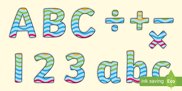 Wavy Lines Patterned Display Lettering (teacher made)