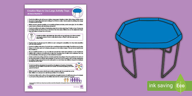 👉 EYFS Creative Ways to Use Large Activity Trays: Number 9