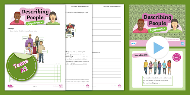 Describing Appearance English Esl Worksheets For