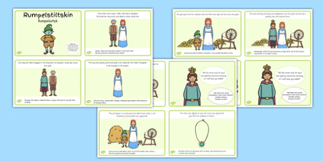 Rumpelstiltskin Story Sequencing 4 per A4 Polish Translation