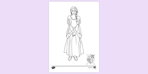 Juliet Colouring Sheet - Romeo and Juliet Resources