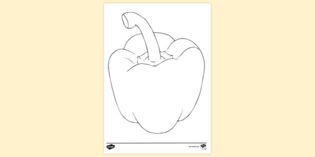 FREE! - Pepper Colouring Page - KS1 Resources - Twinkl
