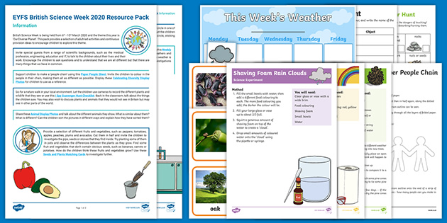 EYFS British Science Week 2020 Resource Pack