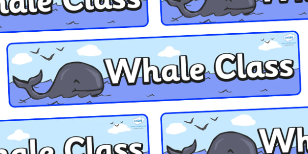 Whale Themed Classroom Display Banner