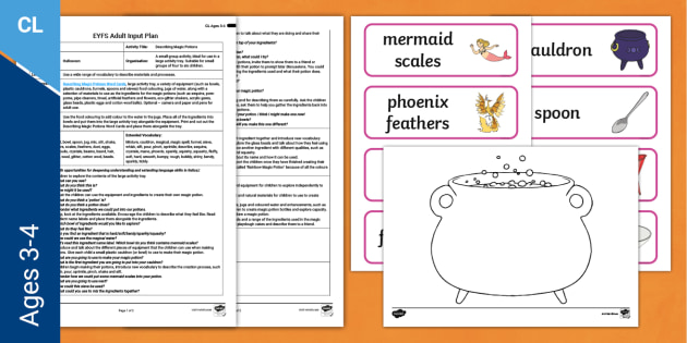 EYFS Describing Magic Potions Adult Input Plan C&L