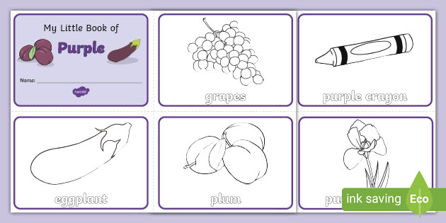 My Little Book of Purple Worksheets (teacher made)