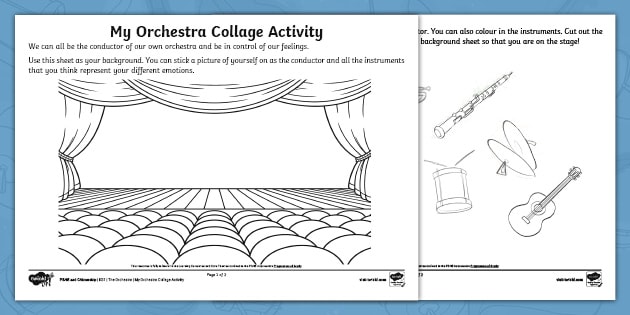 The Orchestra: My Orchestra Collage Activity (teacher made)