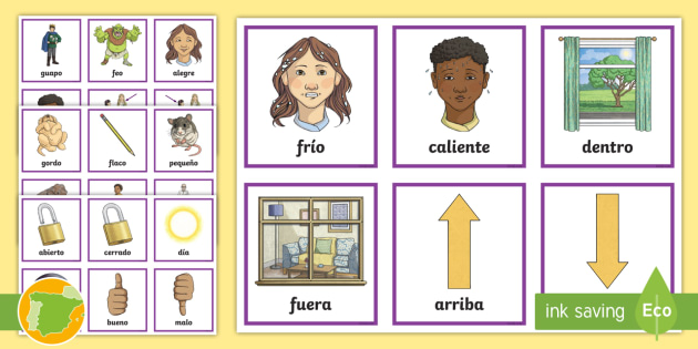 Tarjetas de emparejar: Contrarios - Nivel 1 (teacher made)