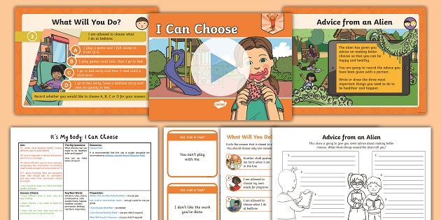 PSHE and Citizenship KS1 It's My Body Lesson 6: I Can Choose Lesson Pack