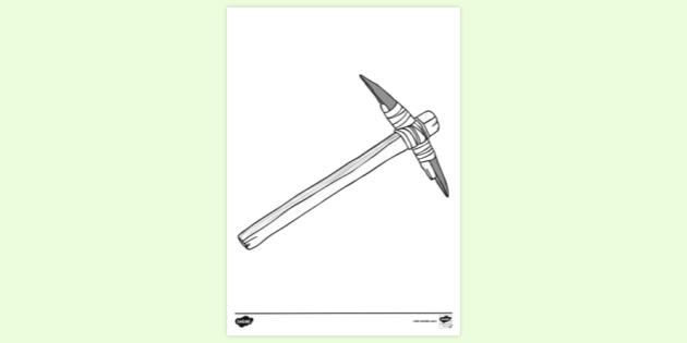 FREE! - Pickaxe Colouring Sheet | Twinkl Resources